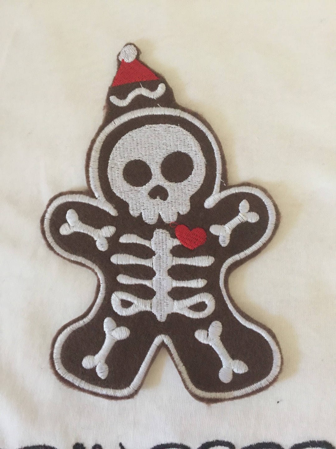 Large Iron on Gingerbread Man Patch Skull Patch Santa Patch XMAS ...
