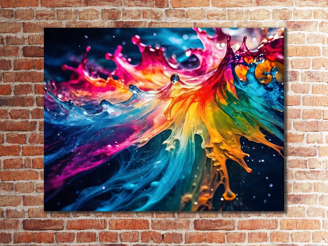 Colorful Water Splash Canvas Print, Abstract Wall Art - Etsy