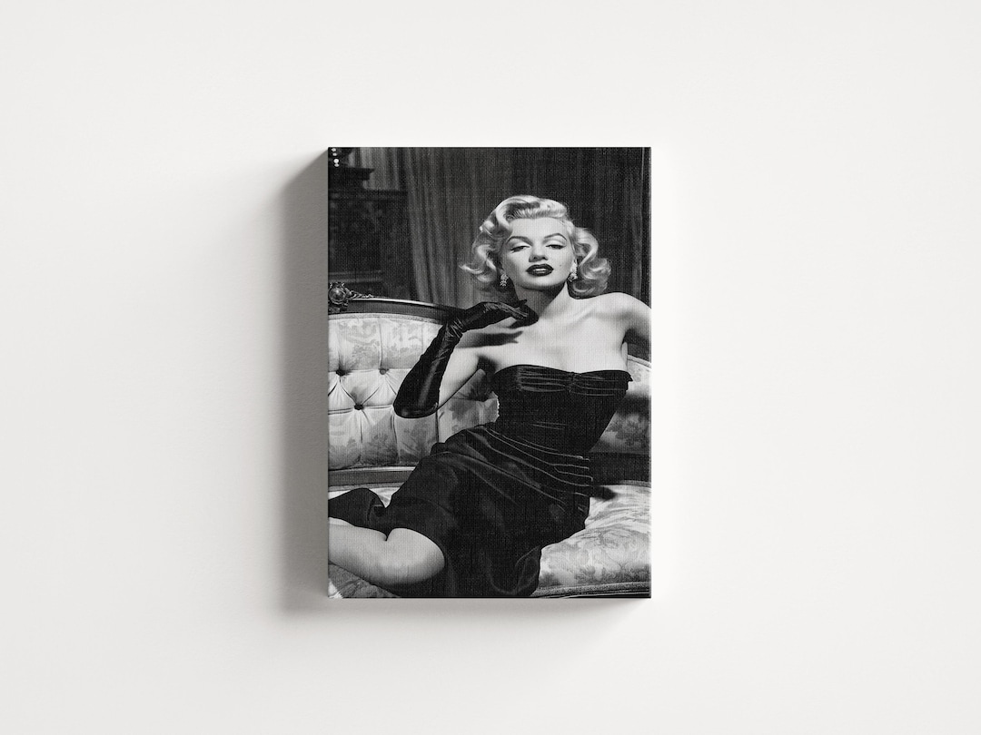Marilyn Monroe Print, Marilyn Monroe Wall Art, Black and White Canvas ...