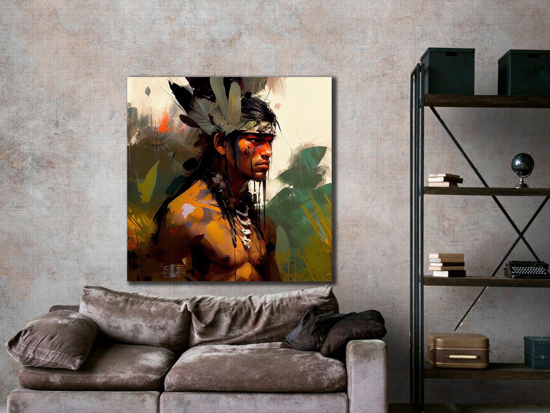 American Indian Man Canvas Print, American Indian Man Poster, Ethnic ...