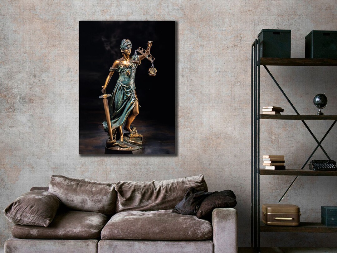 Lady Justice Canvas Wall Art, Legal Principles Themis Blindfolded ...