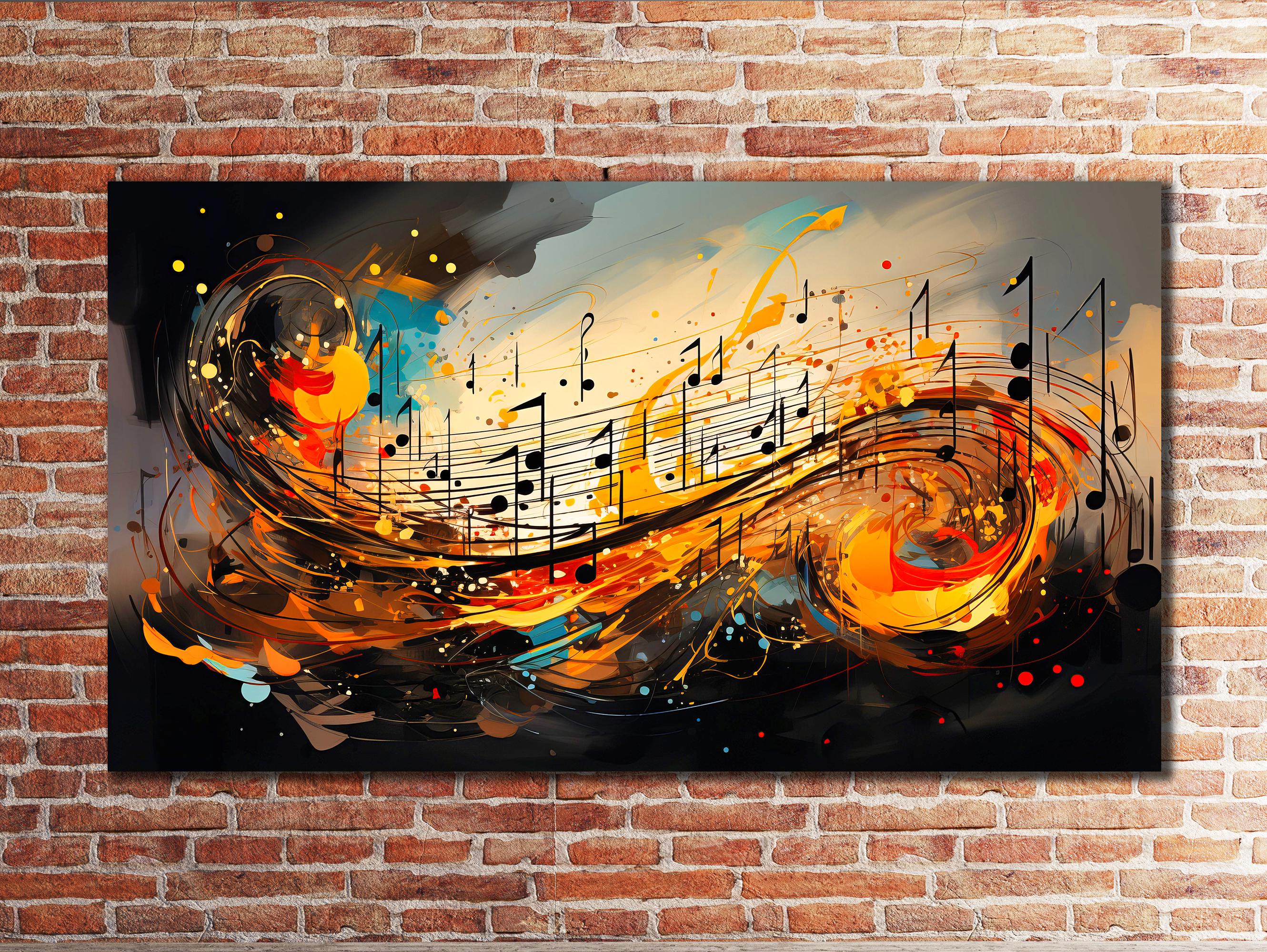 Music Notes Canvas Print, Abstract Wall Art, Home Decor - Etsy