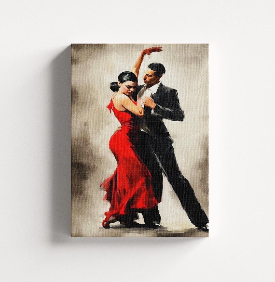 Tango Canvas Print, Dancing Couple Art, Tango Wall Decor, Dance Lover ...
