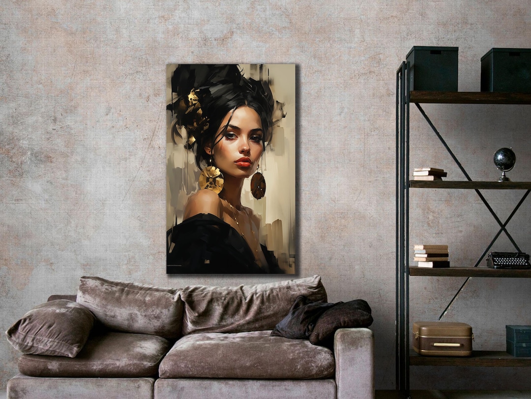 Woman Canvas Wall Art, Painting Woman Art, Home Wall Decor, Bedroom ...