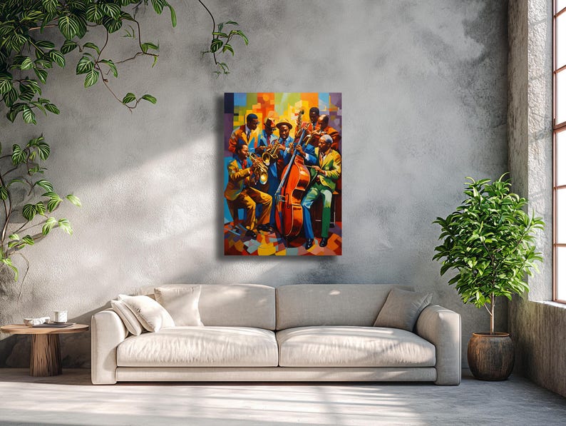 Jazz Band Canvas Print, Retro Music Wall Art, Ready to Hang - Etsy