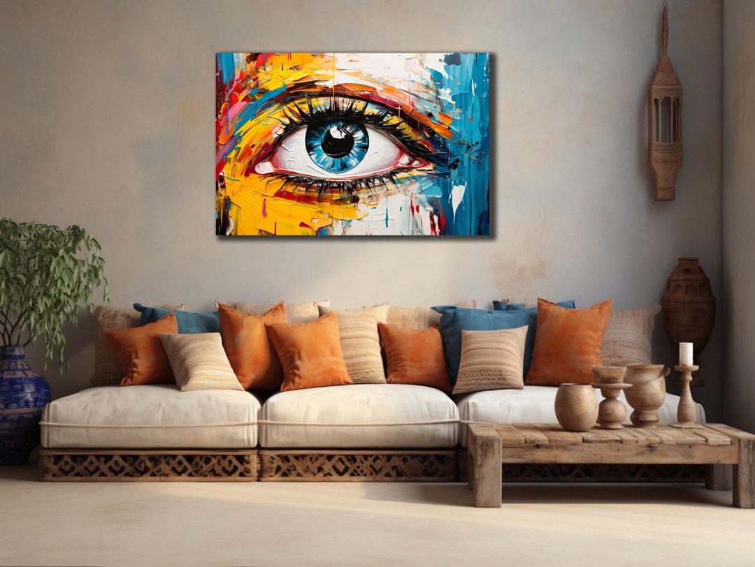 Colorful Eye Wall Art, Woman Eyes Canvas Print, Living Room Canvas ...