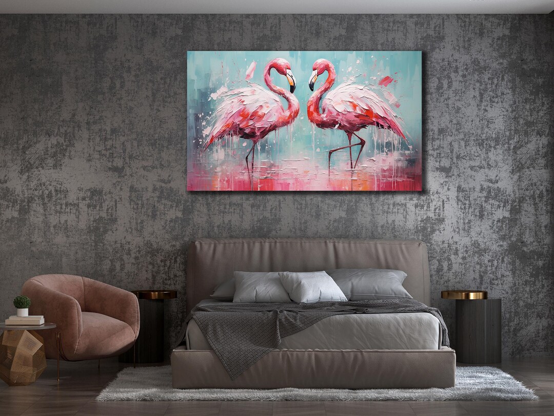 Pink Flamingo Wall Art,flamingo Canvas Print, Living Room Canvas ...