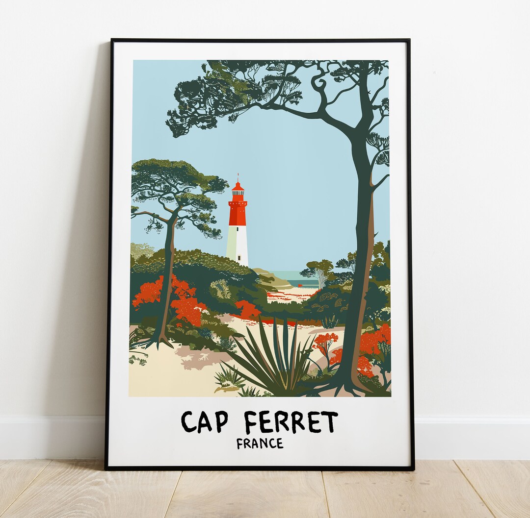 Illustration De Cap Ferret-france, Poster Cap Ferre, Cadeau Cap Ferre ...