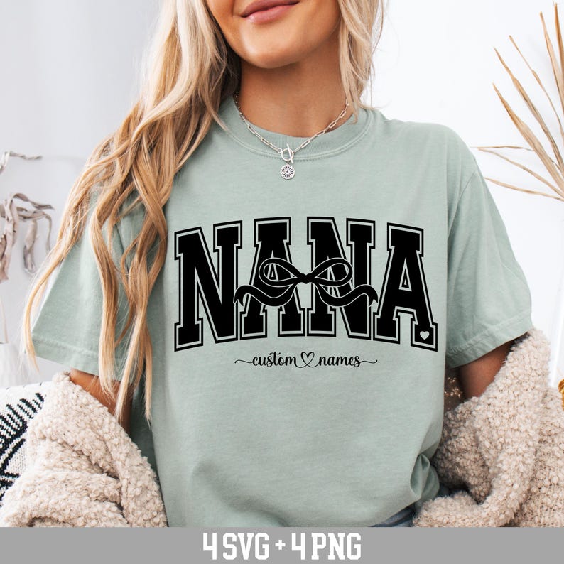 Custom Nana Est 2026 Svg, New Grandma Png, Distressed Bow Design ...
