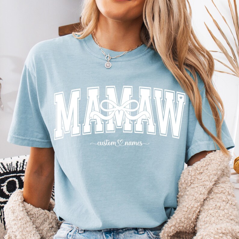 Custom Mamaw Svg, Personalitation New Grandma Png, Distressed Bow ...