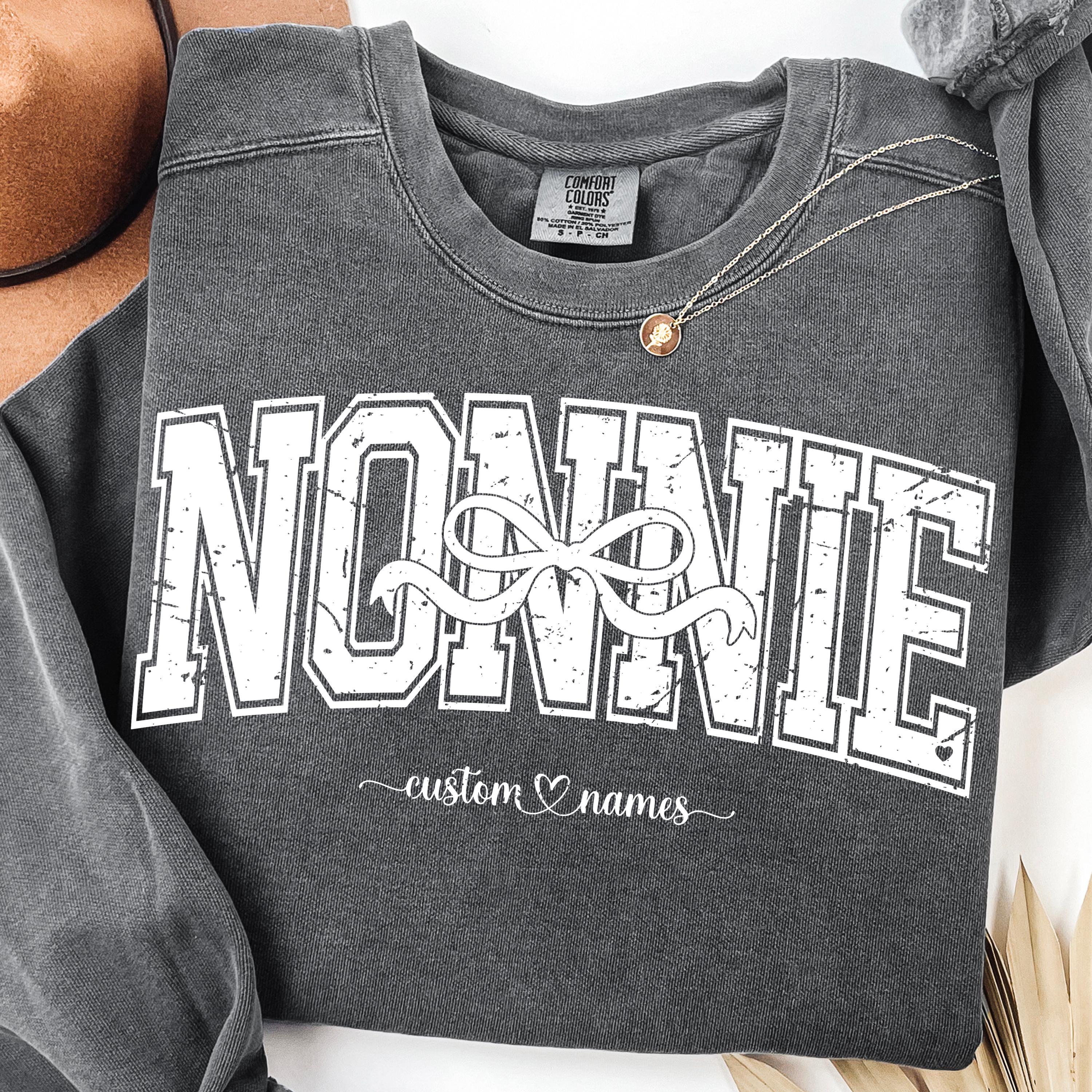 Nonnie SVG PNG, Custom Grandma Name Design, Retro Distressed College ...