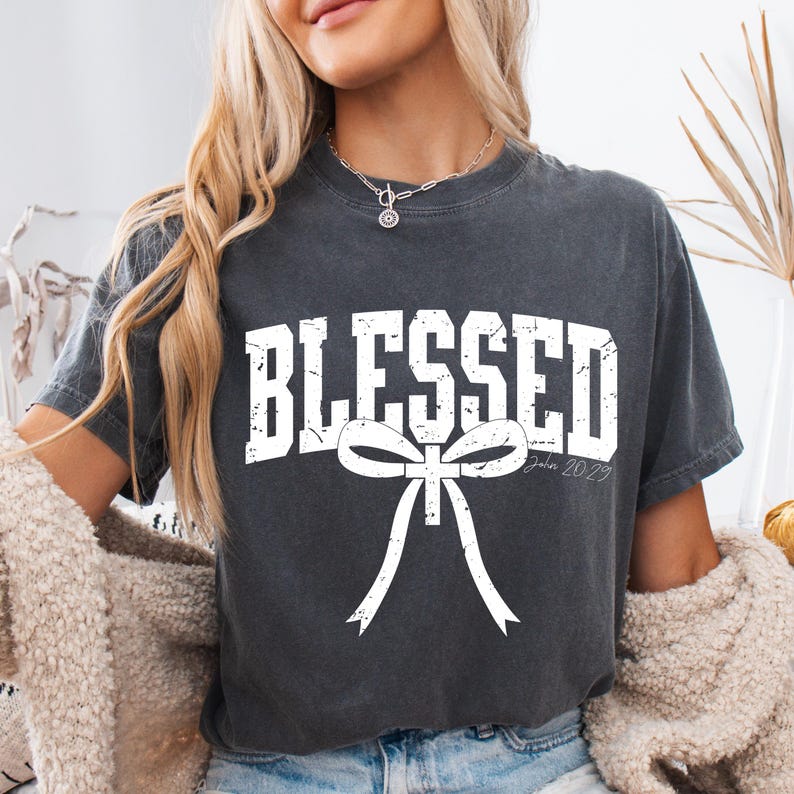 Blessed PNG SVG, Bible Verse, Christian Faith Bow Cross Sublimation ...