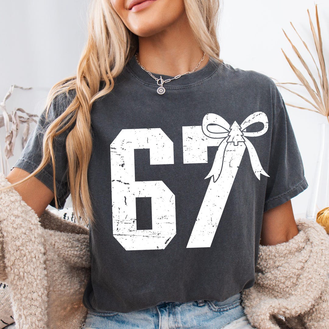 67 Meme SVG, Viral Number Design, Distressed Grunge Font PNG, Funny ...