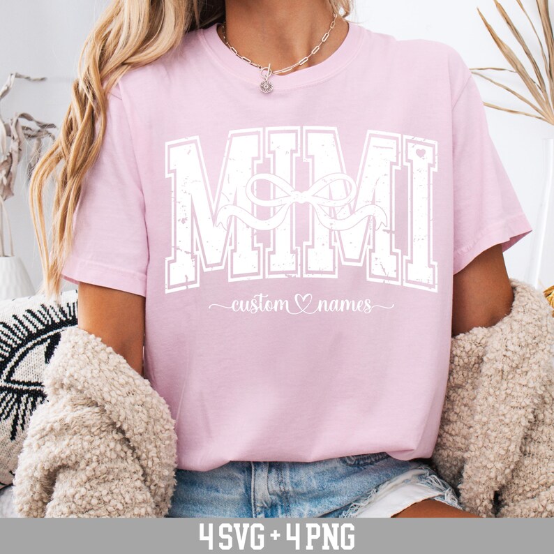 Custom Mimi Est 2026 Svg, New Grandma Png, Distressed Bow Design ...
