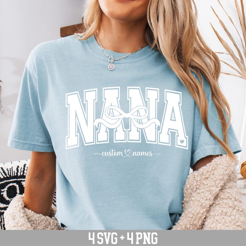 Custom Nana Est 2026 Svg, New Grandma Png, Distressed Bow Design ...