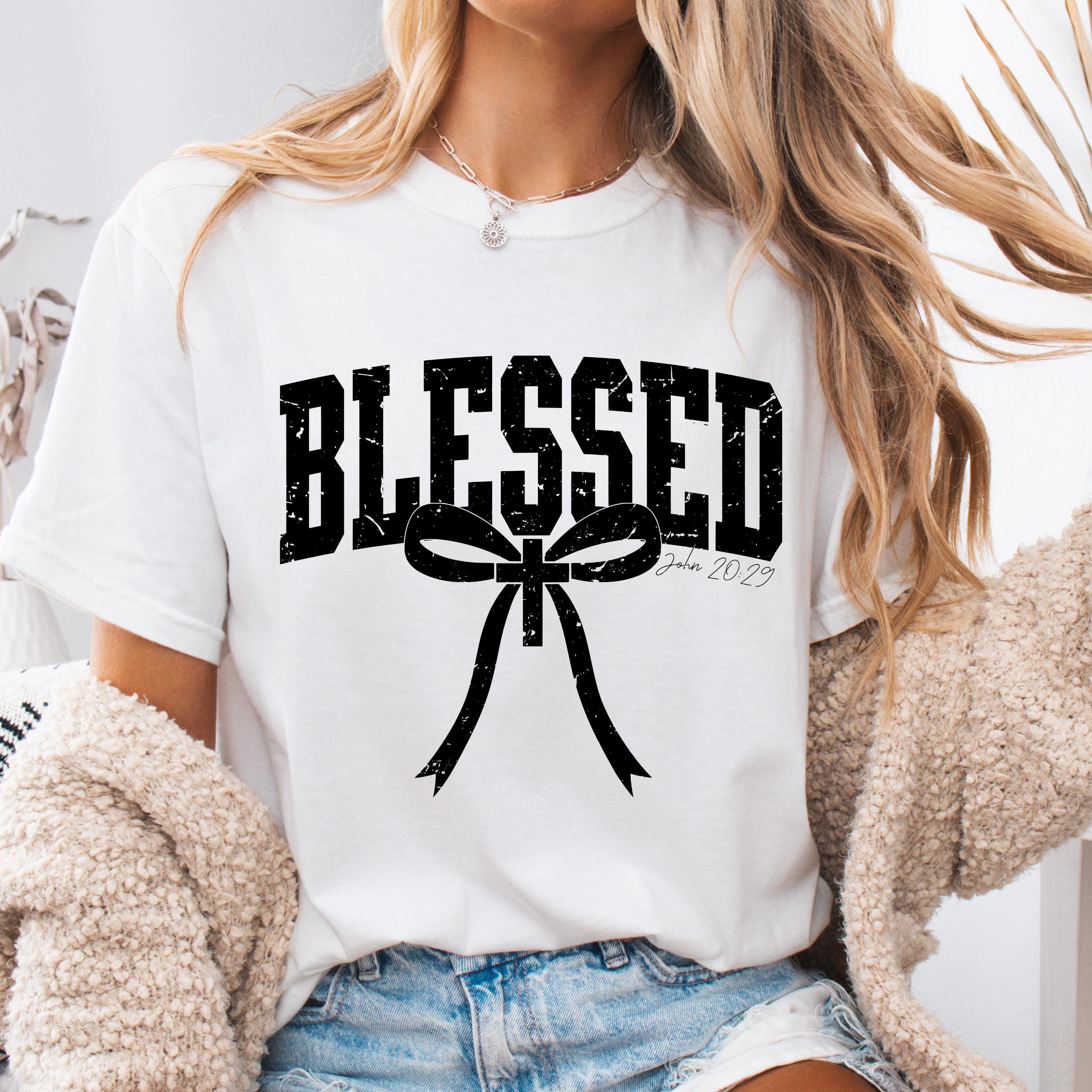 Blessed PNG SVG, Bible Verse, Christian Faith Bow Cross Sublimation ...