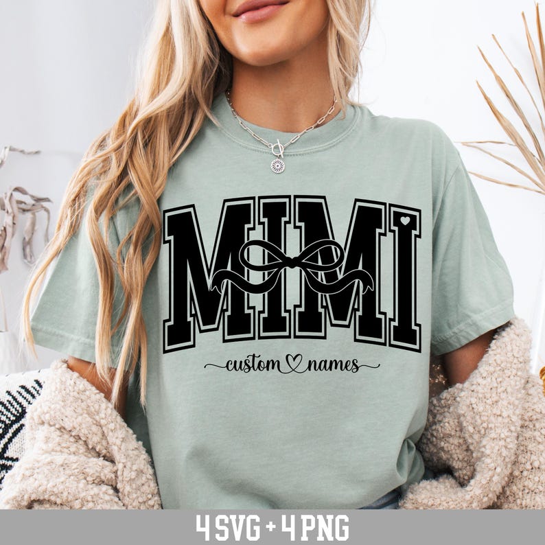 Custom Mimi Est 2026 Svg, New Grandma Png, Distressed Bow Design ...
