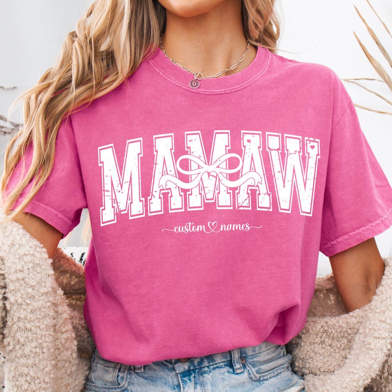 Custom Mamaw Svg, Personalitation New Grandma Png, Distressed Bow ...