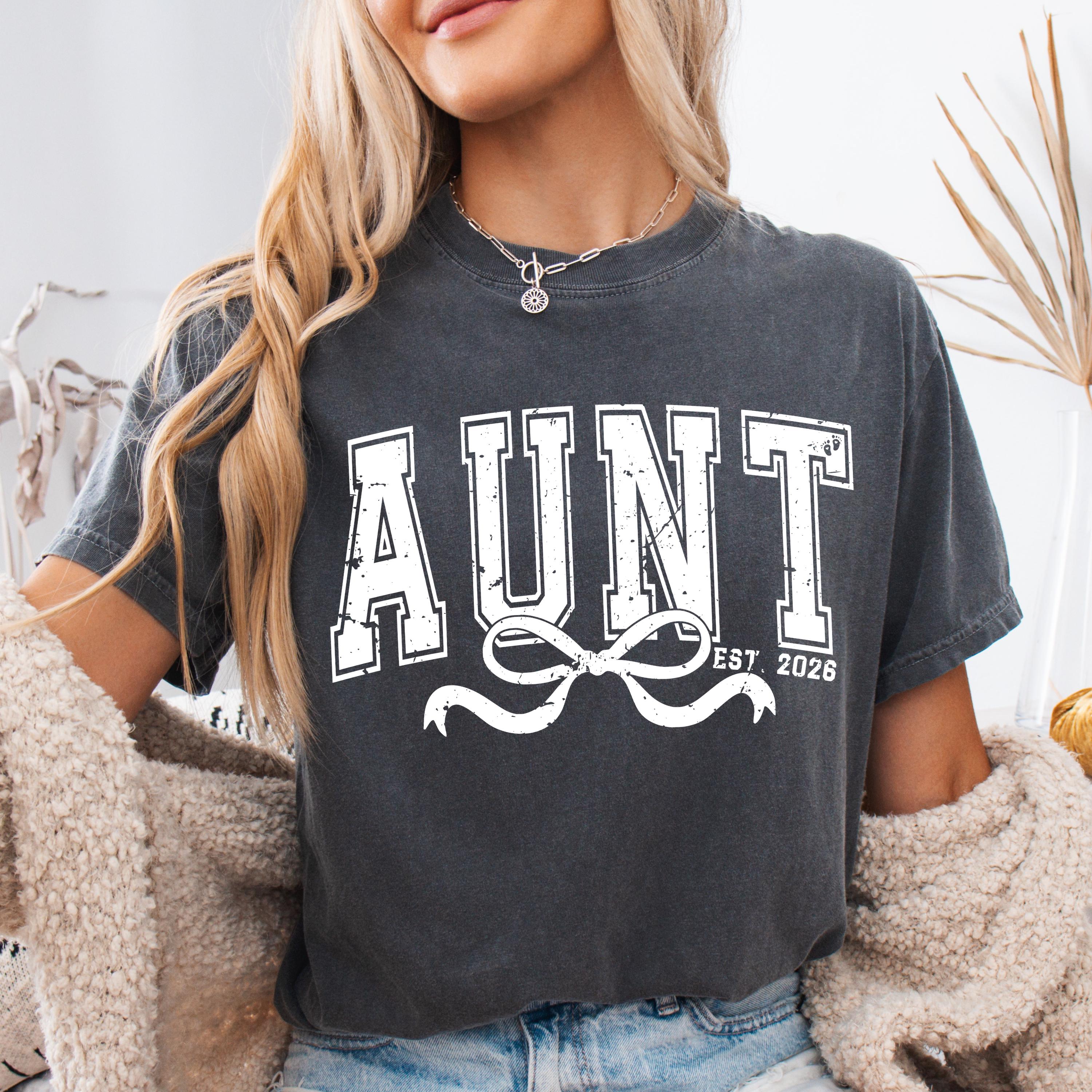 Aunt Est 2026 Svg, New Aunt Png, Distressed Bow Design, Sublimation for ...