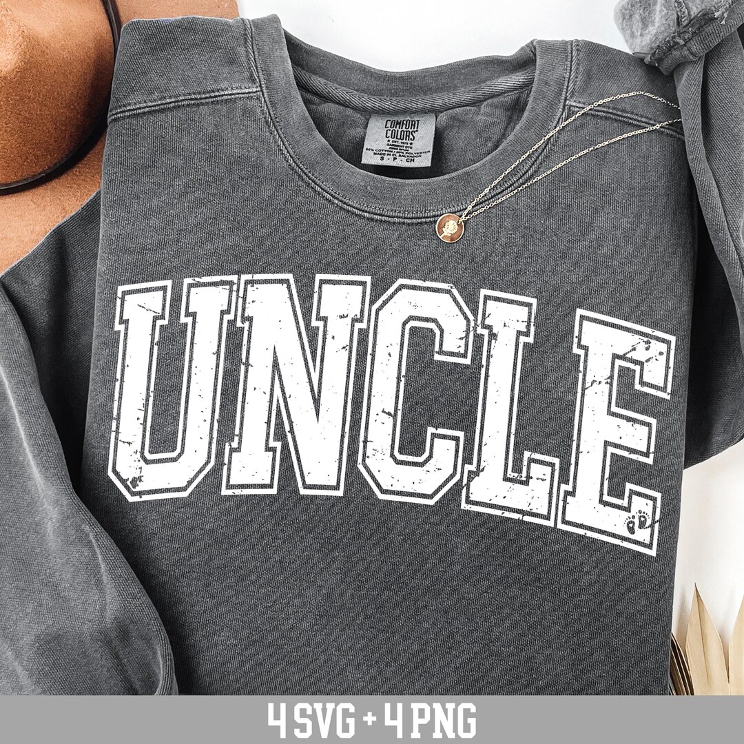 Uncle SVG PNG Design, Distressed Varsity Text Clipart, Retro Uncle ...