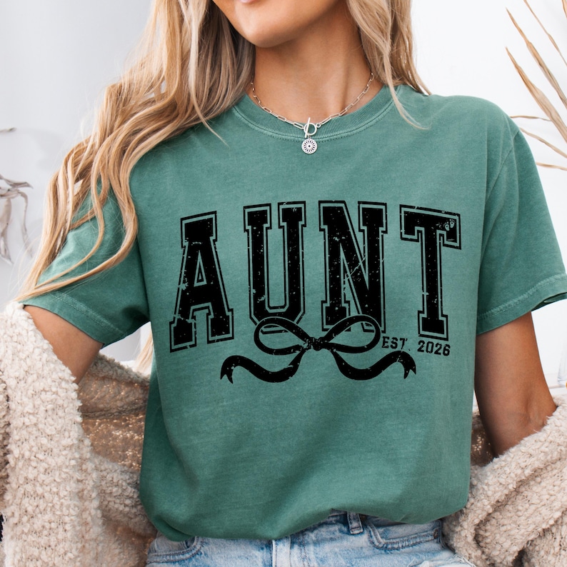 Aunt Est 2026 Svg, New Aunt Png, Distressed Bow Design, Sublimation for ...