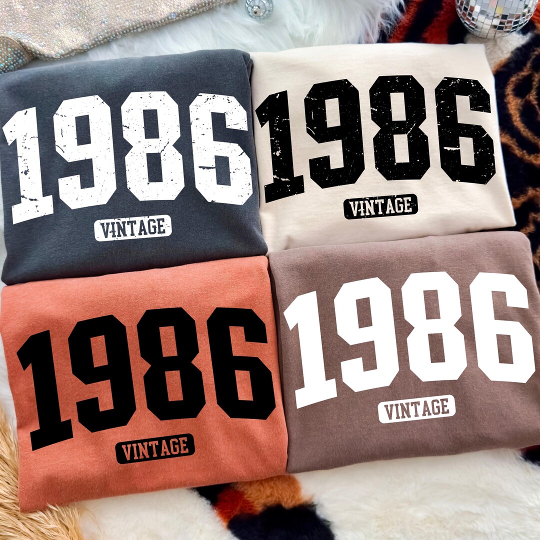1986 Vintage SVG PNG, Retro Birthday Design (digital Download) - Etsy