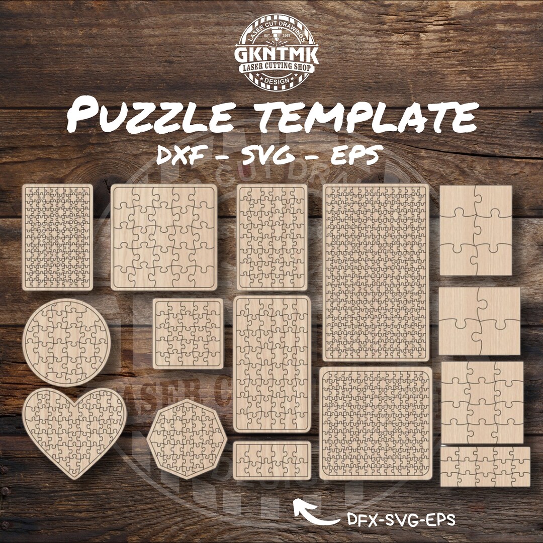 Puzzle Template Svg, Puzzle Svg, Jigsaw Svg for Cricut, Laser Cut ...