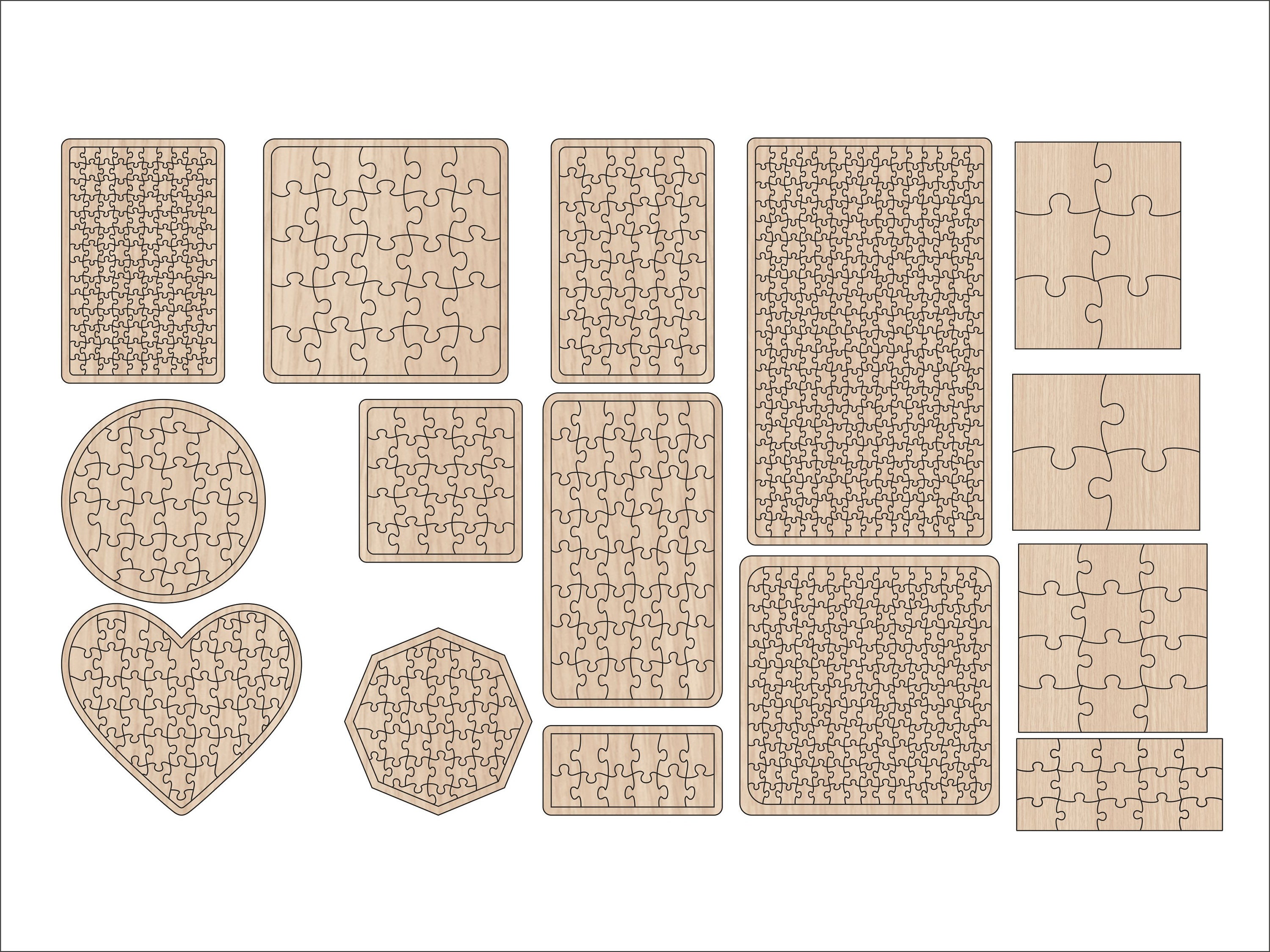 Puzzle Template Svg, Puzzle Svg, Jigsaw Svg for Cricut, Laser Cut ...