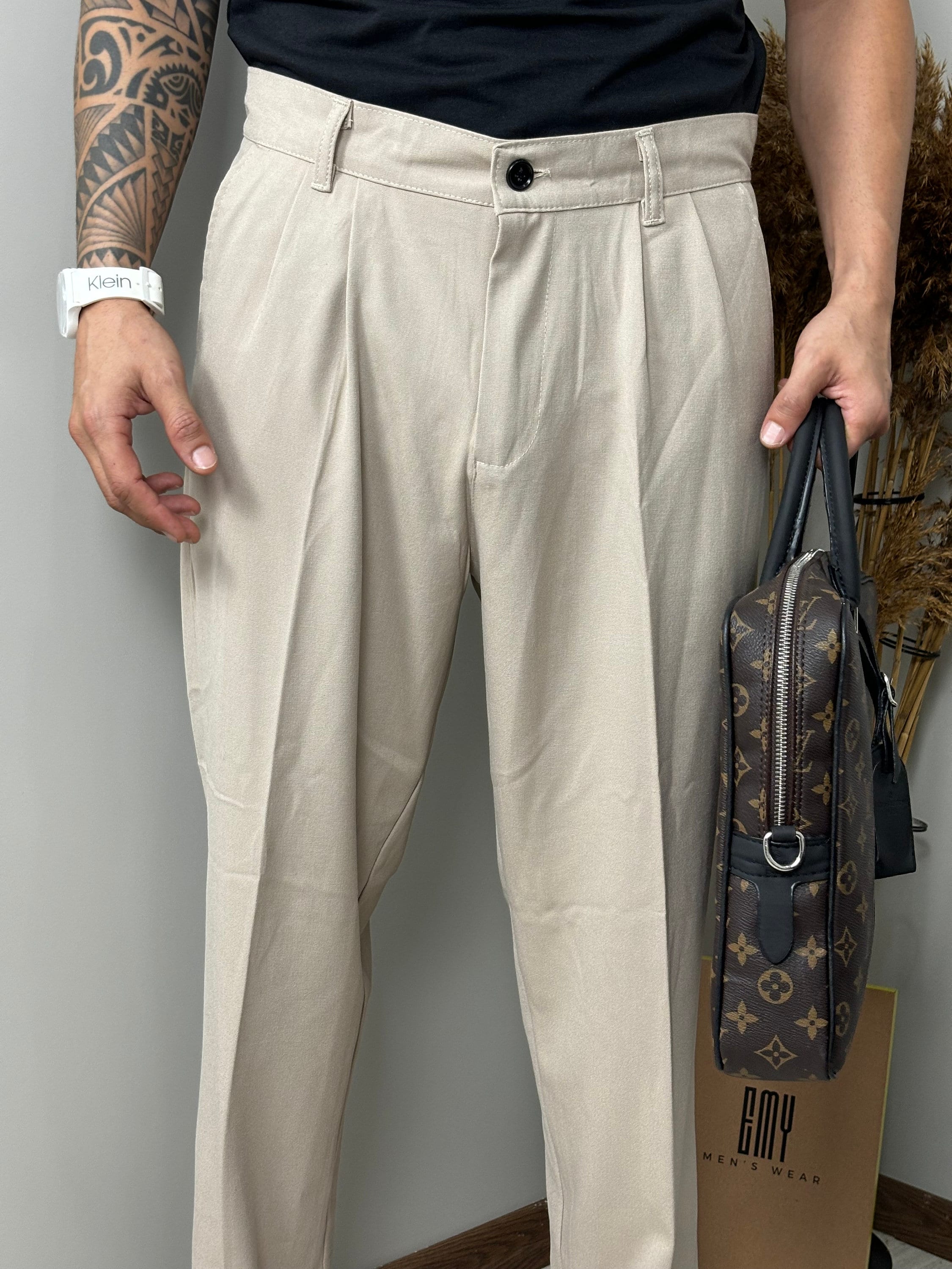 MEN Cream Baggy Pants - Etsy