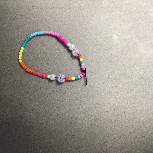 Rainbow Bead Bracelet - Etsy