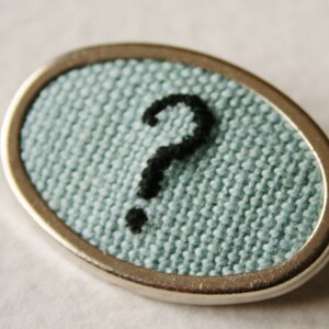Question Mark Brooch Hand Embroidered - Etsy