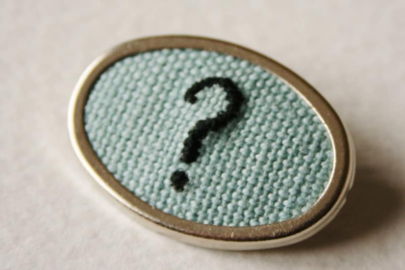 Question Mark Brooch Hand Embroidered - Etsy
