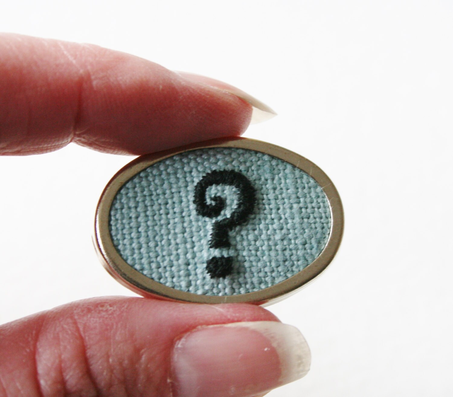 Brooch Hand Embroidered Teeny Question Mark - Etsy