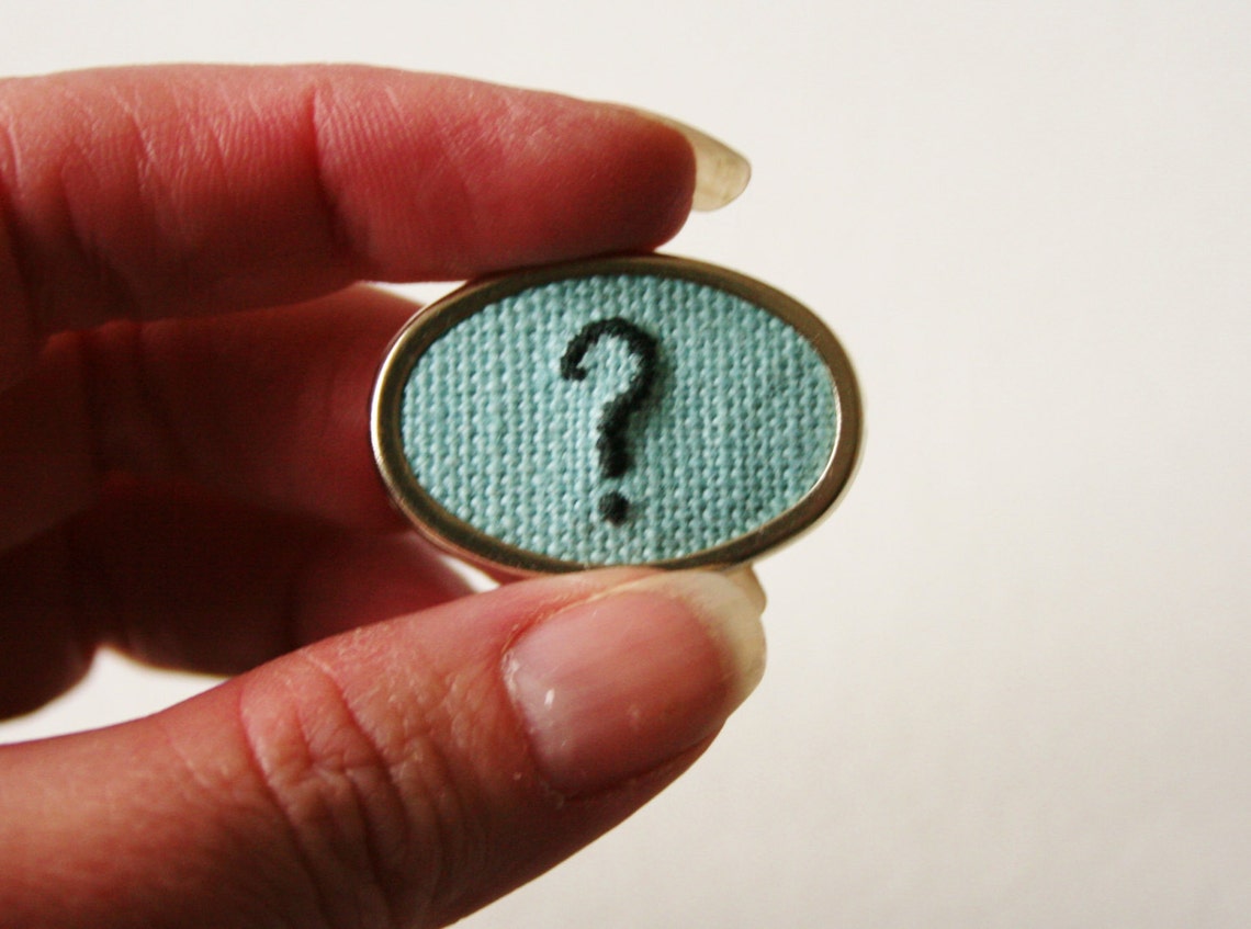 Question Mark Brooch Hand Embroidered - Etsy