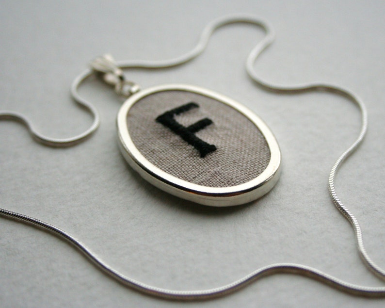 Personalized Letter F Necklace Hand Embroidered Gift for Her - Etsy