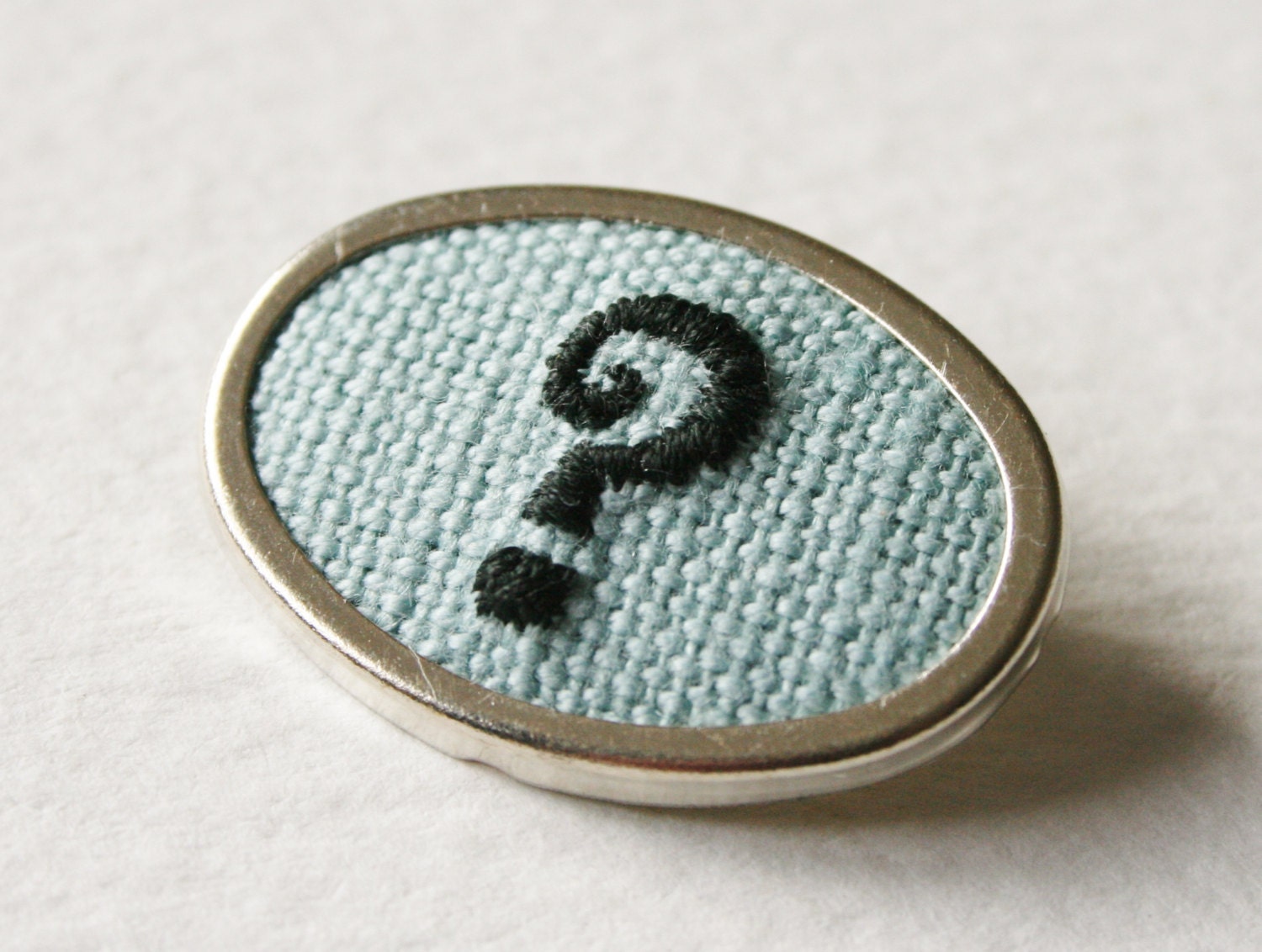 Brooch Hand Embroidered Teeny Question Mark - Etsy