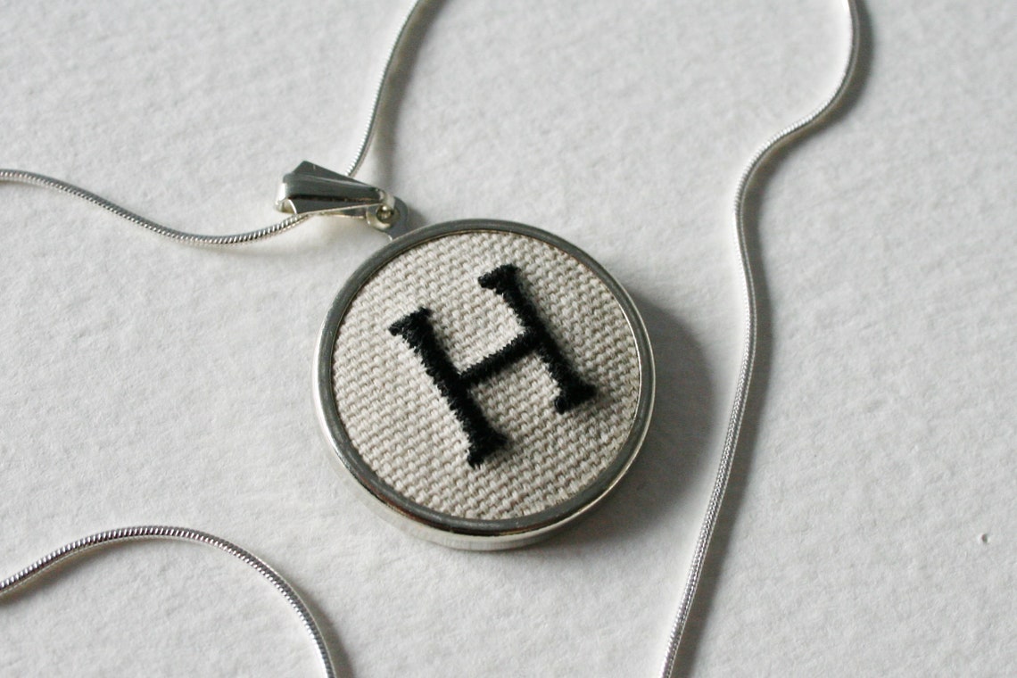 Letter H Initial Personalised Hand Embroidered Monogrammed - Etsy