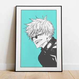 Gojo Satoru Poster, Jujutsu Kaisen Anime Poster, Japanese Wall Art ...