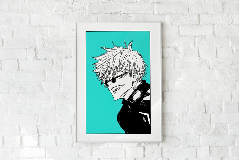 Gojo Satoru Poster, Jujutsu Kaisen Anime Poster, Japanese Wall Art ...