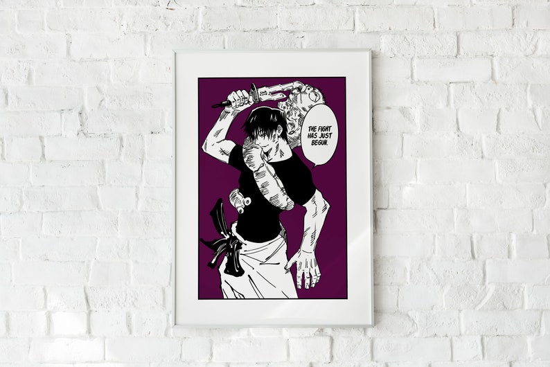 Toji Fushiguro Poster, Jujutsu Kaisen Anime Poster, Japanese Wall Art ...