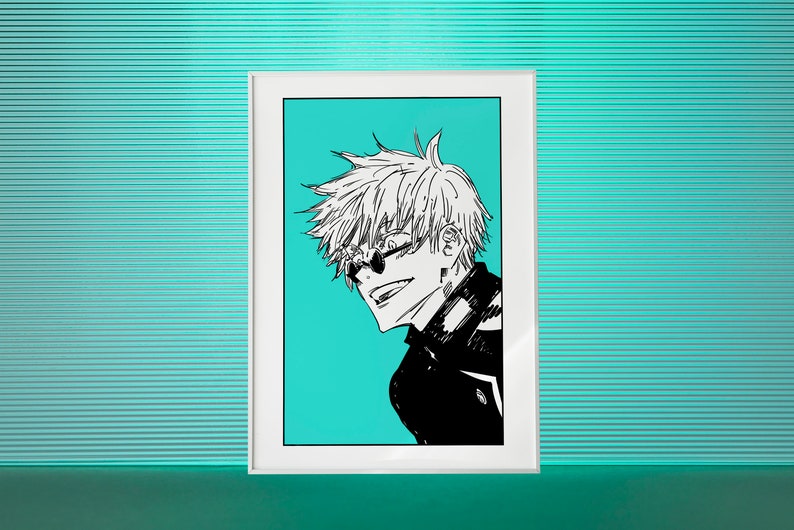 Gojo Satoru Poster, Jujutsu Kaisen Anime Poster, Japanese Wall Art ...