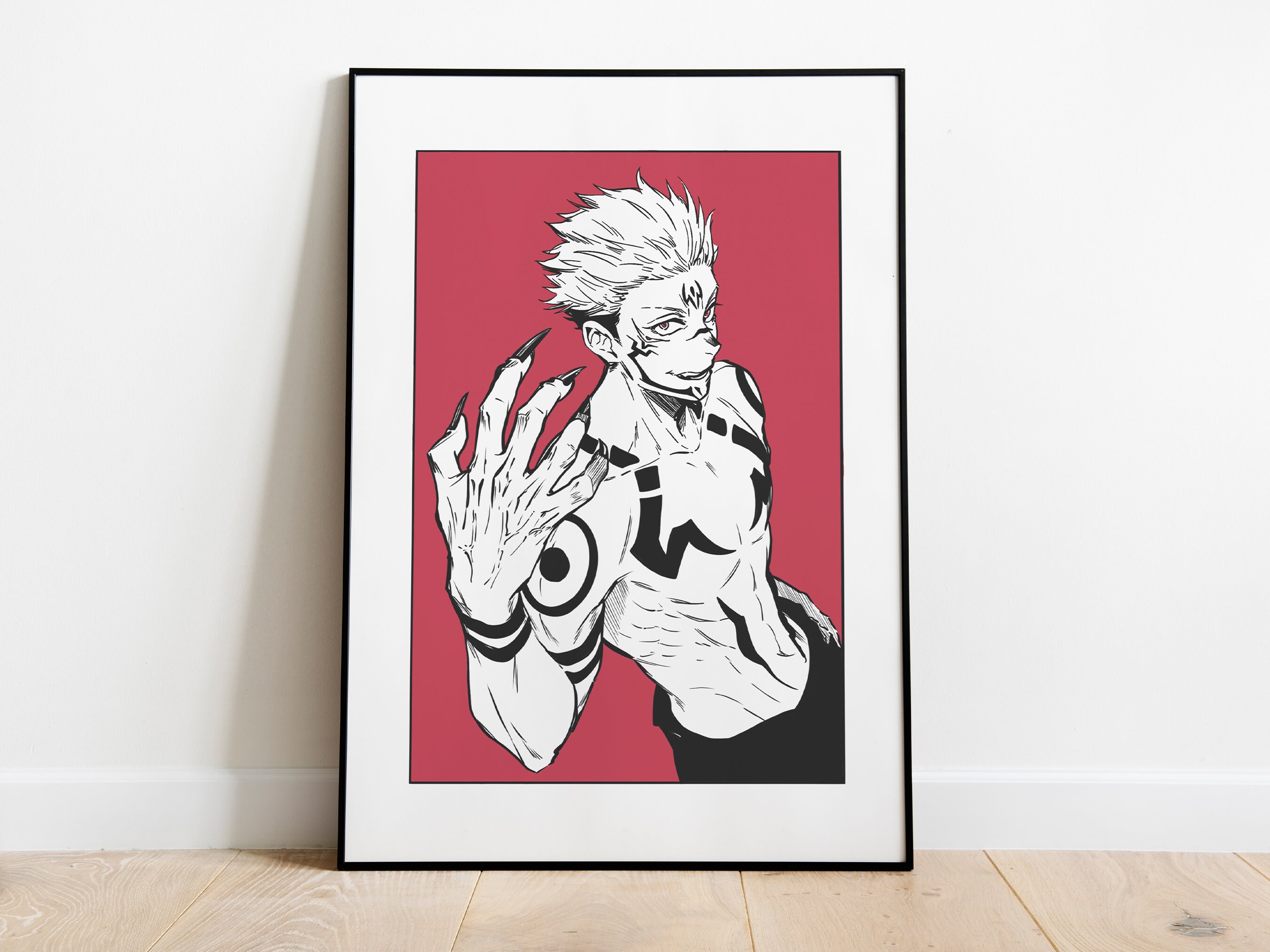 Sukuna Ryomen Poster, Jujutsu Kaisen Anime Poster, Japanese Wall Art ...