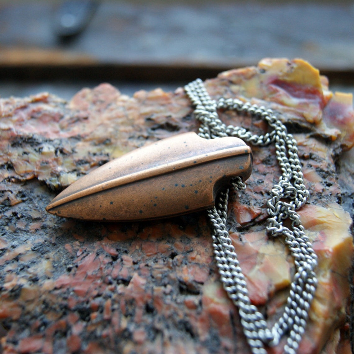 Antiqued Copper Vintage Arrowhead Necklace With Vintage - Etsy