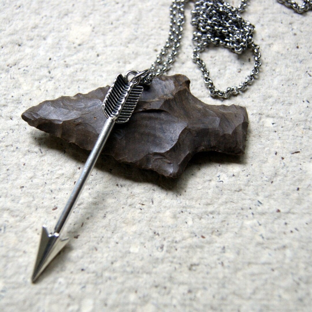 3-D Arrow Necklace With Stainless Steel Chain - Etsy
