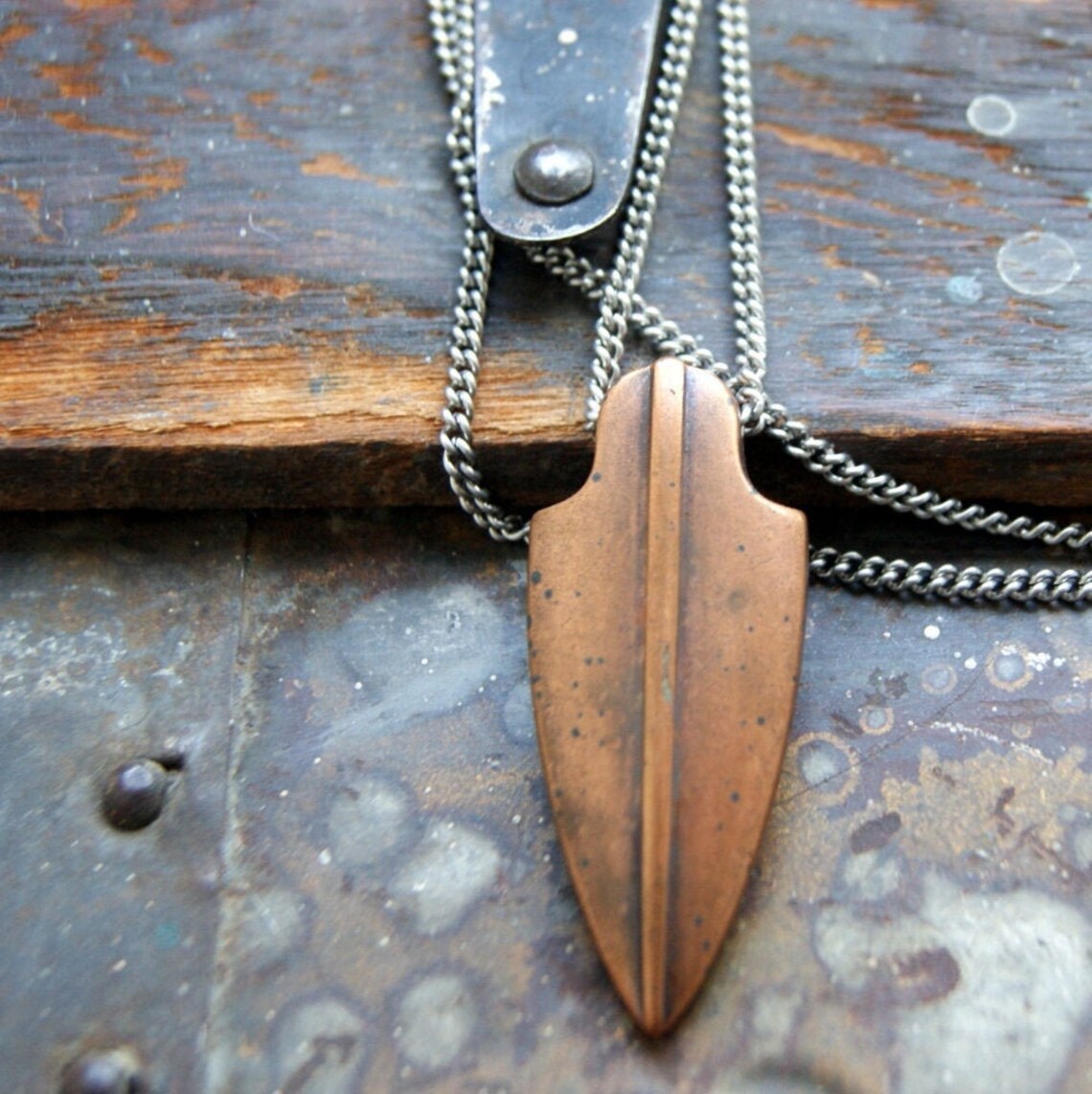 Antiqued Copper Vintage Arrowhead Necklace With Vintage - Etsy