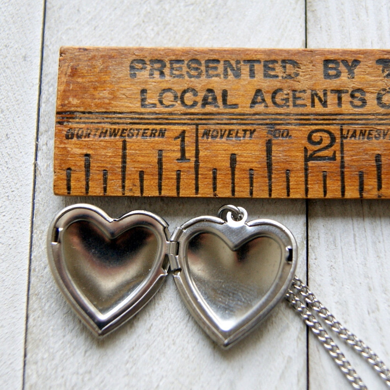 Stainless Steel Heart Locket Necklace - Vintage Chain - Etsy