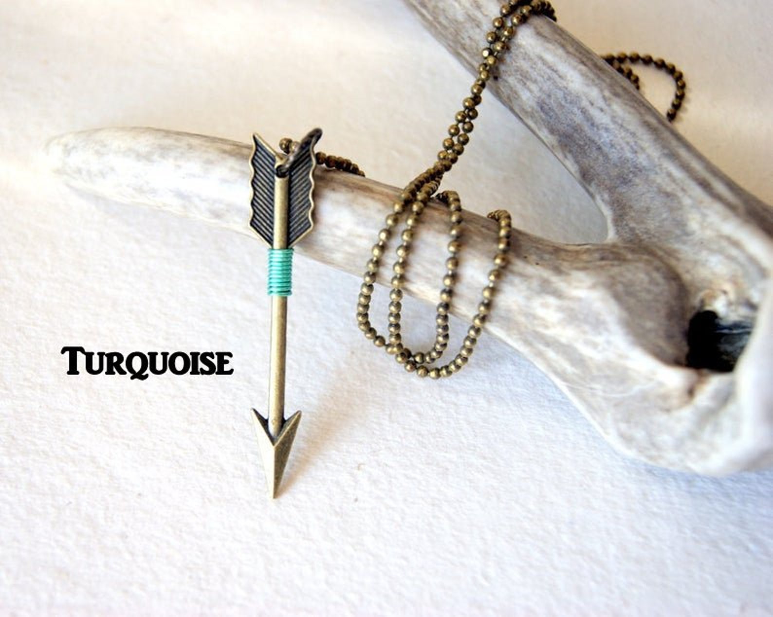Bronze Arrow Necklace Wire Wrapped With Wire Color of Your Choice - Etsy