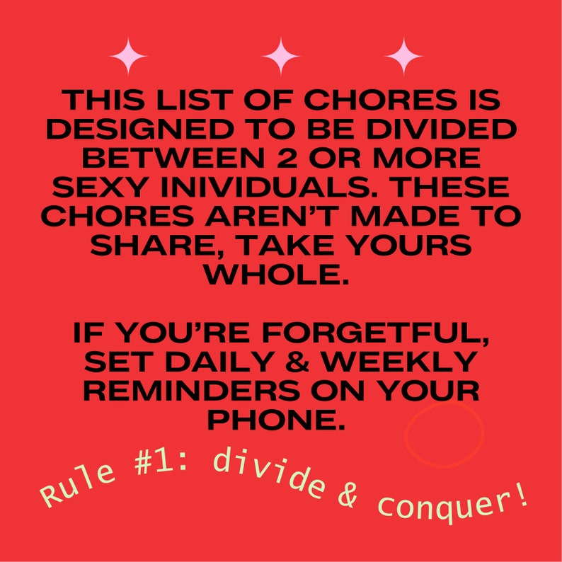 Spicy but Practical Chores Chart for Couples Take Your Relationship to ...