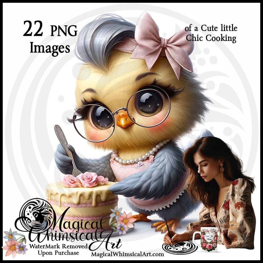 Cute Little Chic Cooking, Chic Sublimation Design Template. Chicken PNG ...