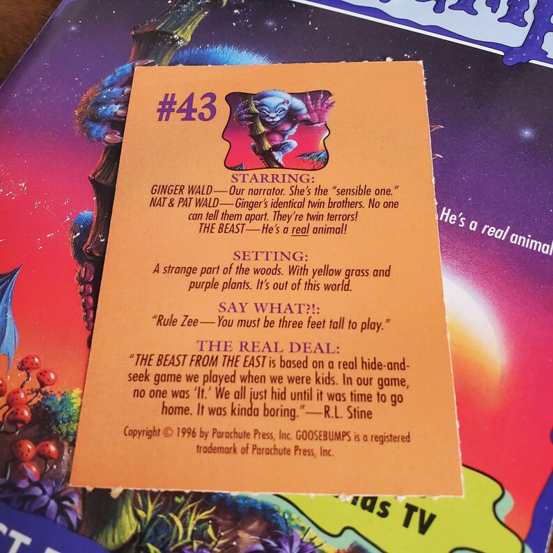 Goosebumps the Beast From the East by R.L. Stine 1996 - Etsy